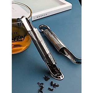 2PCS Tea Infuser for Loose Tea, 304 Stainless Steel Tea Strainer, Loose Leaf Tea Filter, Tea Diffuser, Long-handle Tea Steeper for Steep Tea, Loose Tea, Coffee, Rose, Spices