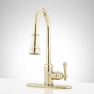 Signature Hardware 948399 Amberley 1.8 GPM Single Hole Pull Down Kitchen Faucet