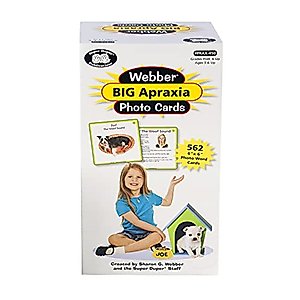 Super Duper Publications | Webber® Big Apraxia Photo Cards | Organized Words by Syllable for Ease of Speech Production | Vowels and Consonants | Basic Syllable Shapes | Activities with Instructions