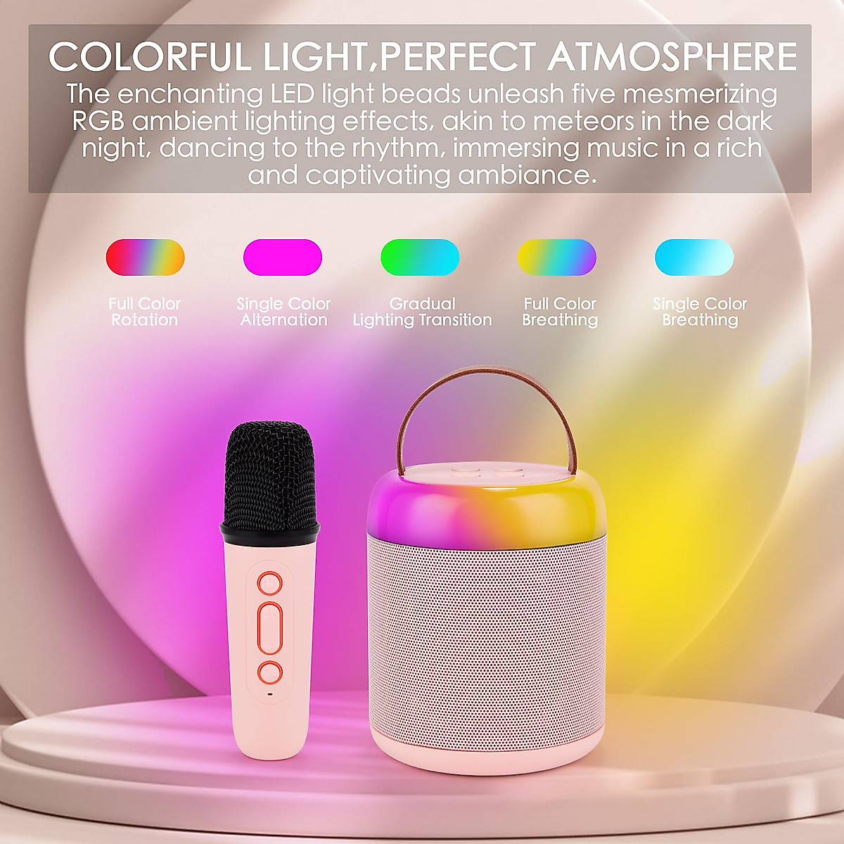 Kids Karaoke Machine, Portable Bluetooth Speaker with Wireless Microphone, Christmas Stocking Stuffers Birthday Gifts for Kids, Toys Gifts for 3, 4, 5, 6, 7, 8, 9, 10, 11, 12+ Year Old Girls and Boys