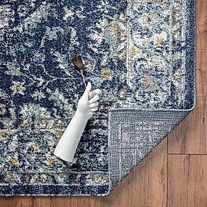 LUXE WEAVERS Euston Collection 8060 Blue 8x10 Modern Oriental Area Rug