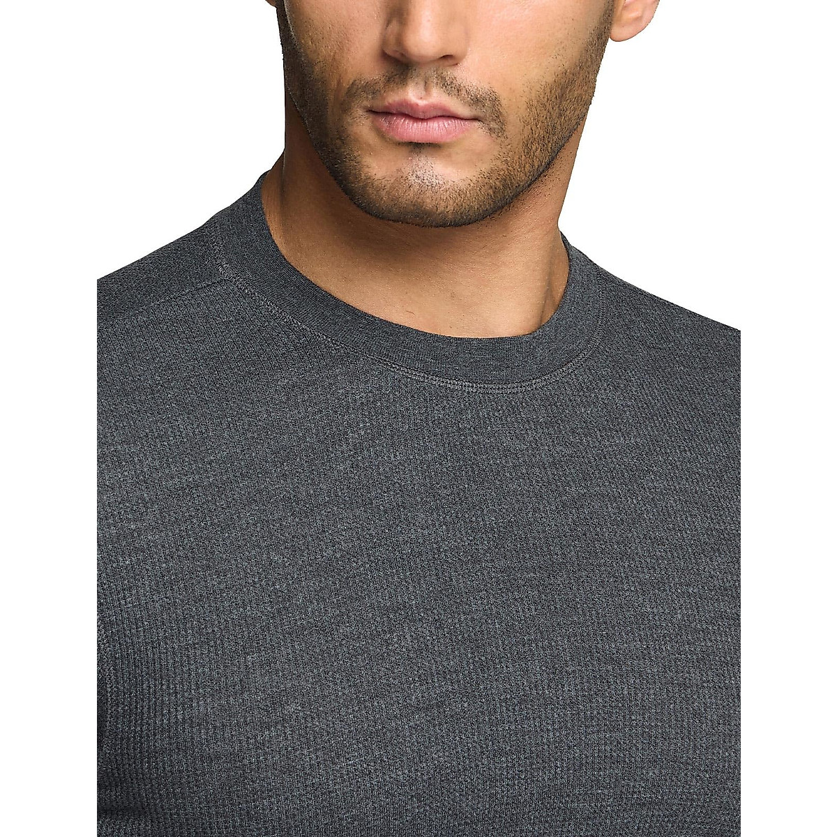 CQR Men's Long Sleeve Thermal Underwear Tops, Midweight Waffle Crewneck Shirt, Winter Cold Weather Thermal Shirts, 1 Piece of Top Dark Grey, XX-Large