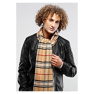 Fraas Cashmink Scarf for Men & Women - Plaid or Solid Color - Warm & Softer than cashmere - Made in Germany - 12x71in