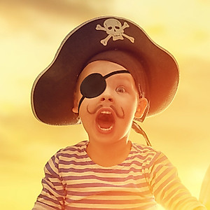 Favourde 8 Pack Black Eye Patch Strabismus Adjustable Eye Patch Eye Mask with Buckle for Adults and Kids (Black)