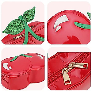 ENJOININ Sequins Red Cherry Shoulder Bag Women's Crossbody Bag Girl's Clutch Bag Fashion Purses and Handbags