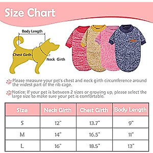KOOLTAIL Dog Sweater Winter Clothes 4 Pack - 4 Colors Soft and Warm Suitable for Tiny Small Medium Dogs Puppy Pet Fall Sweaters Fashionable