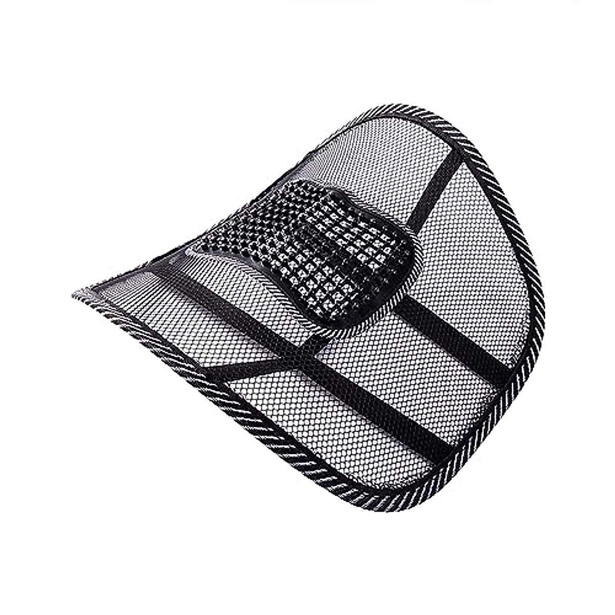 Mesh Lumbar Back Support Massage Cushion Office Home Car Seat Chair Ventilate Cool Cushion Pad with Massage (Black, 40 * 7.5 * 36cm/15.8 * 3 * 14.2inch (L*W*H))