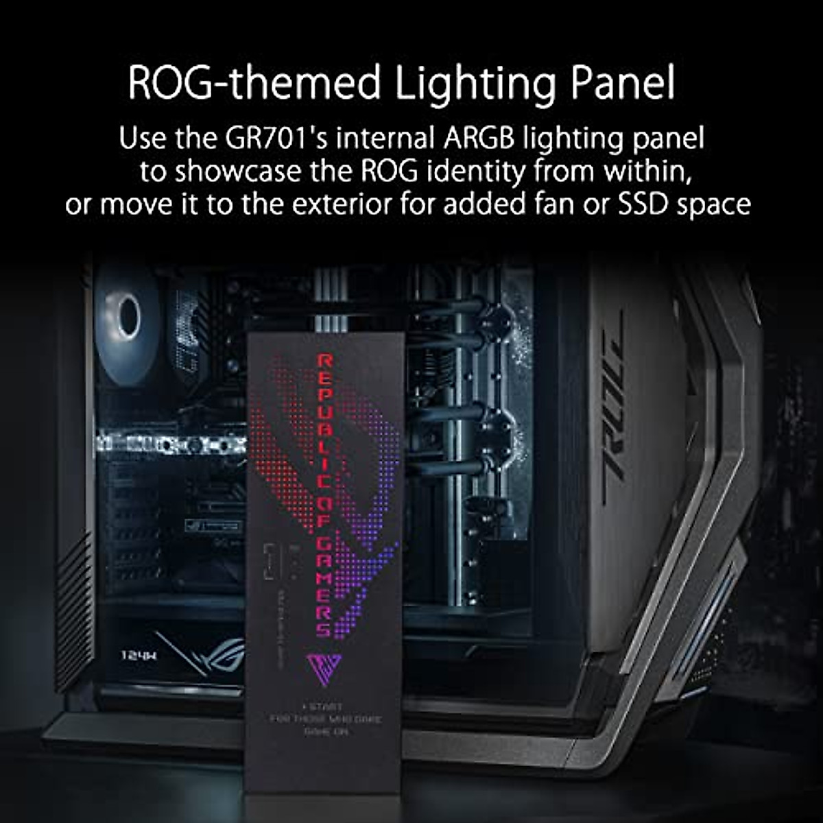 ASUS ROG Hyperion GR701 EATX Full-Tower Computer case with semi-Open Structure, Tool-Free Side Panels, Supports up to 2 x 420mm radiators, Built-in Graphics Card Holder,2X Front Panel Type-C
