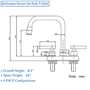 Zexzen 2 Handle Bathroom Faucet Black and Gold, 4 Inch Centerset Bathroom Sink Faucet with Pop Up Drain, Bathroom Faucet 3 Hole with Two Water Supply Lines (Brushed Gold and Black)