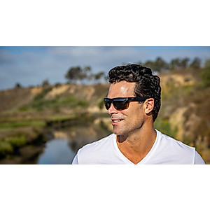 Kaenon Mens Burnet Mid Polarized Sunglasses (Matte Black/Tortoise, Ultra Grey 12%)