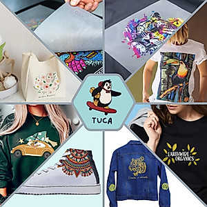 Tuca DTF Powder and Transfer Film for DTF Sublimation Printer, 500G/1.1 lbs White Digital Hot Melt Adhesive applies to All DTF Transfer Printers for Digital Prints on T-Shirts Textile A4/A5 20 Sheets