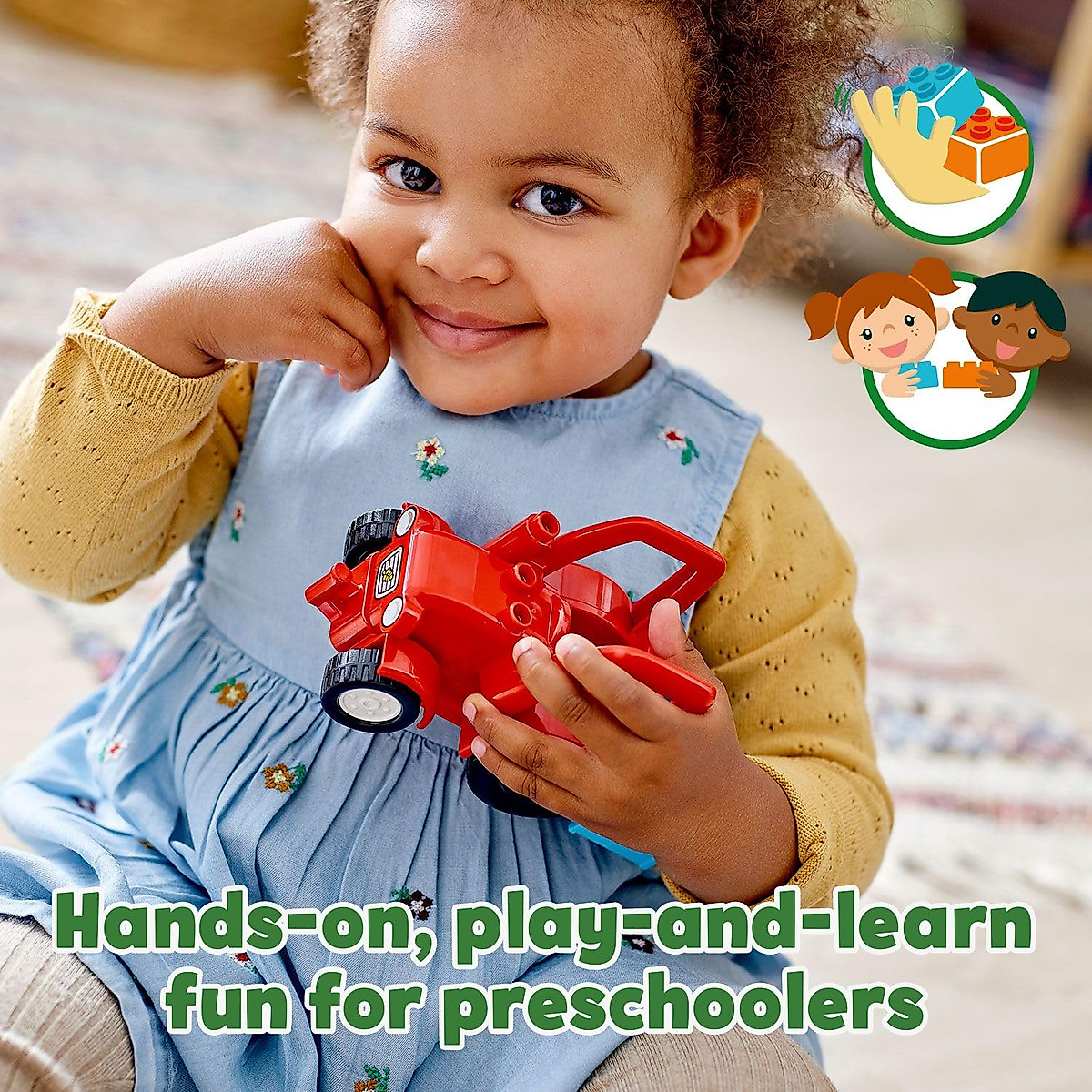 LEGO DUPLO Town Farm Tractor & Animal Care 10950 Creative Playset for Toddlers with a Toy Tractor and 2 Sheep, New 2021 (27 Pieces)