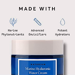 Naturium Marine Hyaluronic Water Cream, Face Moisturizer, Hydrating & Anti-Aging Skin Care, 1.7 oz