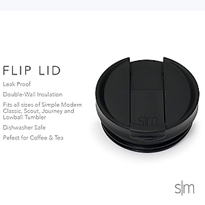 Simple Modern Travel Coffee Cup with Lid and Handle | Reusable Insulated Stainless Steel Iced Coffee Mug Cold Brew Tumbler and Tea Cup | Scout Collection | 12oz | Midnight Black