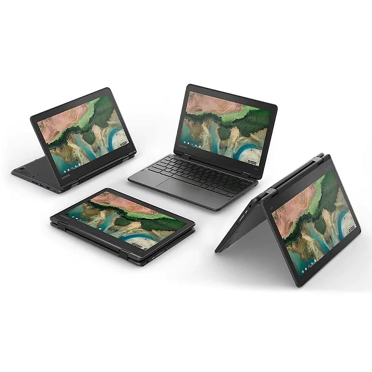 Lenovo 11.6" 300e Chromebook Touchscreen LCD 2 in 1- MediaTek M8173C Quad-core 2.1GHz 4GB LPDDR3 32GB Flash Memory Chrome OS Model 81H00000US (Renewed)