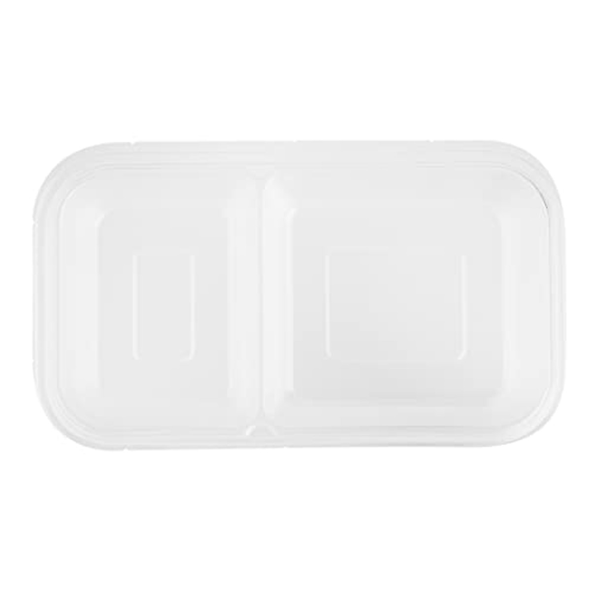 Restaurantware TRAYS ONLY: Futura 15.2 Ounce Trays For Containers 100 Microwavable Trays For 24 34 And 44 Ounce Containers - Containers Sold Separately 2 Compartments Clear Plastic Food Trays