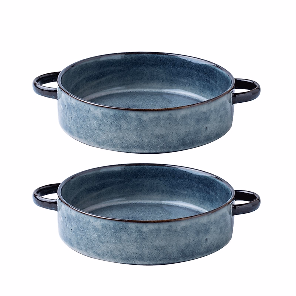 WAOCEO Dinner plate Dinner Plate Chinese Creative Ceramic Plate Household Double Ear Handle Large Bowl Plate Round Porcelain Dinner Plates Dishes Plates (Color : B)