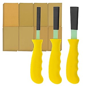 Dura-Gold Sanding Stick Kit with Ergo Handle Yellow Flat with 40 sheet Sandpaper Starter Kit