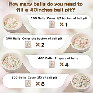 GOGOSO Play Balls for Toddlers - 100 pcs Ball Pits Balls Beige Grey White, BPA Free Plastic Balls for Ball Pit Toys Crush Balls for Boys Girls Toddlers