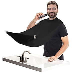 TecTake Beard Bib Apron, Mens Beard Hair Catcher for Shaving and Trimming, Non-Stick Beard Shave Cape, Grooming Accessories Tools & Gifts for Husband or Dad