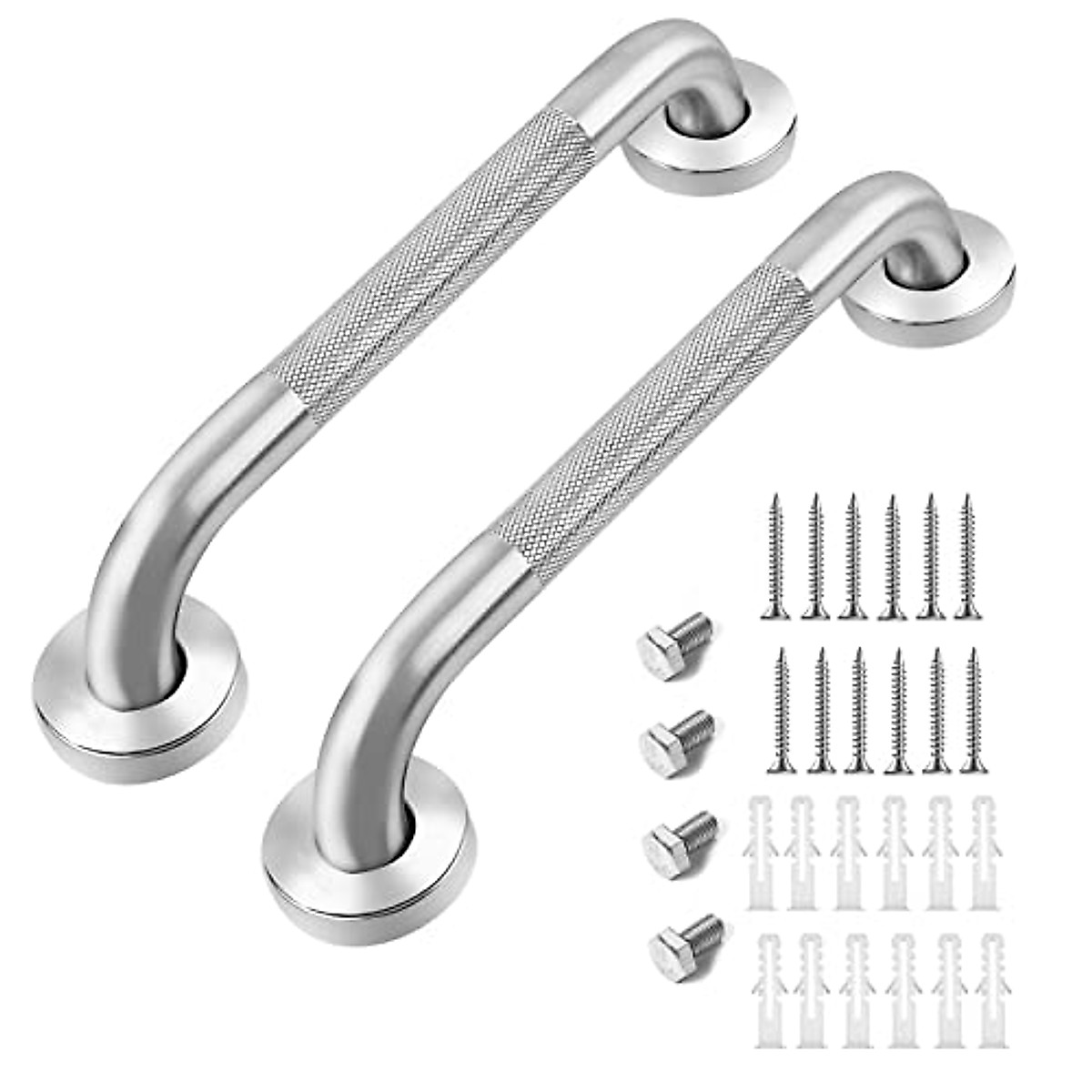 2 Pack 12 Inch Grab Bars for Bathroom, LONVICHTT Anti Slip Bathroom Handicap Grab Bars for Showers Stainless Steel Shower Handle, Bathroom Safety Bars, Senior Assist Bath Handle