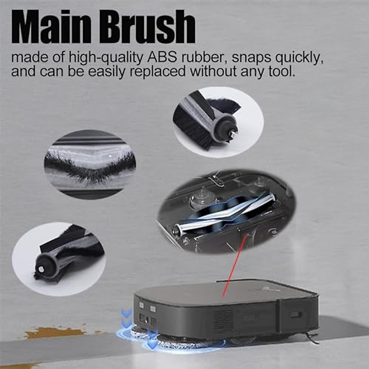 Accessories Replaccement Parts For Ecovacs Deebot X2 omni / X2 Pro / X2 Robot Vacuum Cleaner, 1 Roller Main + 6 Side Brush +4 Hepa Filter +4 Mop Cloth +2 Tools