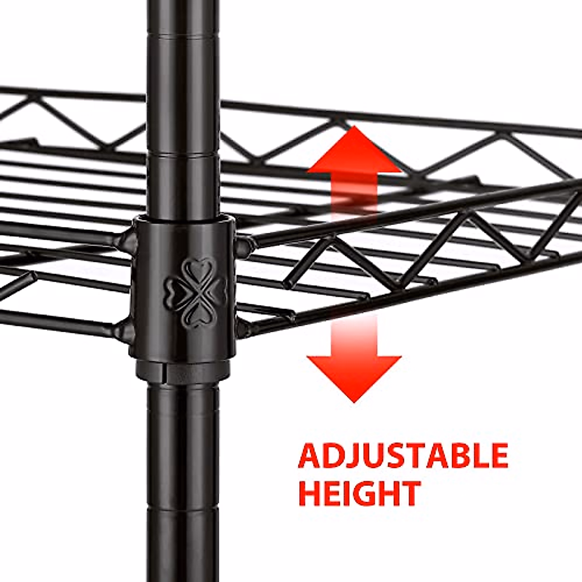 SINGAYE 3 Shelf Wire Shelving Unit Adjustable Storage Shelving 21.26”W x 11.41”D x 22.83”H (Black)