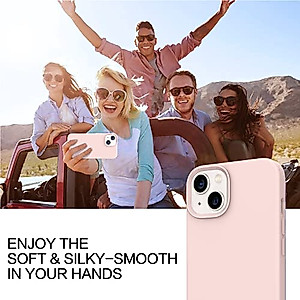 VENINGO iPhone 13 Case,Phone Case for iPhone 13,Slim Fit Liquid Silicone Soft Gel Rubber Lightweight Microfiber Lining Shockproof Anti-Scratch Protective Phone Cover for iPhone 13 6.1'' 2021,Pink Sand