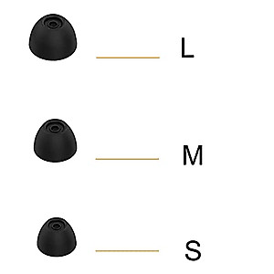 Luckvan Silicone Earbuds Tips for Galaxy Buds 2 Replacement Ear Tips for Samsung Galaxy Buds+/Galaxy Buds PE, 6 Pairs LMS Black