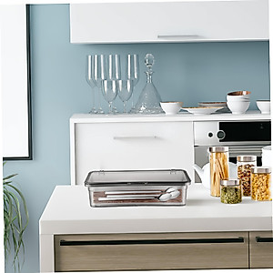 Cabilock Kitchen Drawer Organizer With Lid:3 Pcs Flatware Tray Silverware Tray Kitchen Cutlery Tray and Utensil Storage Container for Flatware and Silverware