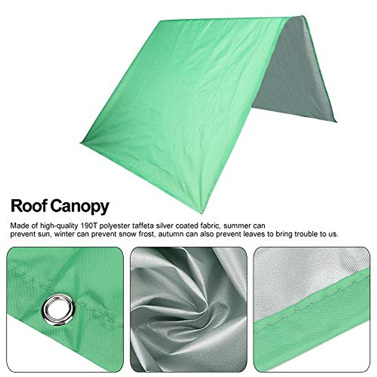 AUNMAS Outdoor Swing Patio Swing Square Canopy Kids Playground Roof Shade Canopy Cover Replacement Tarp Sunshade for Garden, Green(1#)