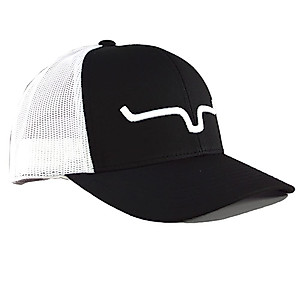 Kimes Ranch Caps Adjustable Snapback Weekly Trucker Hat/Black-White