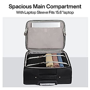 Hanke 16 Inch Softside Airline Approved Carry On Luggage Suitcases with Wheels,Travel Luggage Lightweight Square Suitcase with Lock TSA Rolling Luggage Bag for Business Trip Men Women