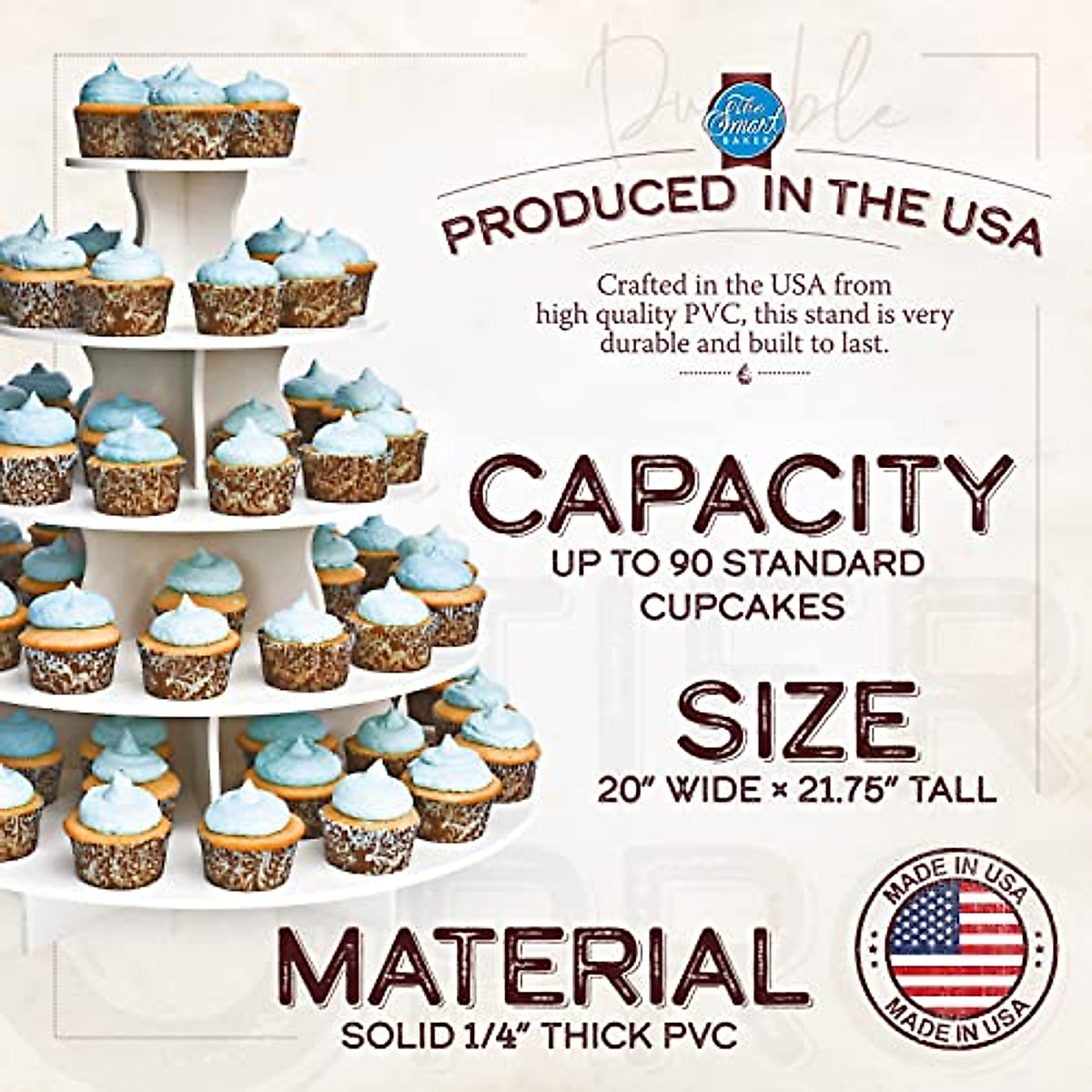 As Seen on Shark Tank Cupcake Stand - Dessert Stand, Tier Stand, Cupcake Stand-Hold Up to 90 Cupcakes-Catering Supplies for Buffet Display-Treat Stands for Dessert Table, Wedding Cake & Cupcake Stand