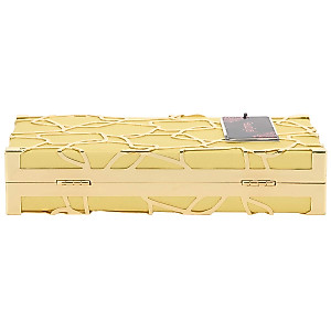 Fawziya Evening Purse Satin Geometric Metal Hollow Oversized Clutch Bags For Women Clutchess-Gold