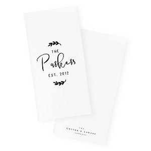 The Cotton & Canvas Co. Personalized The Parkers Est. 2012 Soft and Absorbent Kitchen Tea Towel, Flour Sack Towel and Dish Cloth