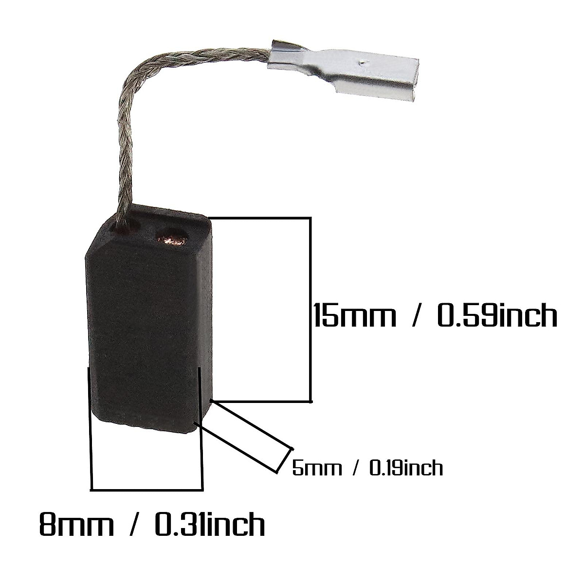 Micro Traders Pair of E64 Motor Carbon Brushes 15x8x5mm Compatible with Bosch GWS 750 Series Angle Grinder Replacement Accessories