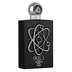 Lattafa Perfumes Tharwah Silver EDP-100ml(3.4 oz) Unisex | Mint, Bergamot Clary Sage, Lavender Cedarwood, Musk, Vetiver, Jasmine