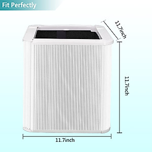 Replacement Filter Compatible with Blueair Blue Pure 211+ Air Purifier, Foldable Particle and Activated Carbon Filter, Allergen and Odor Removal