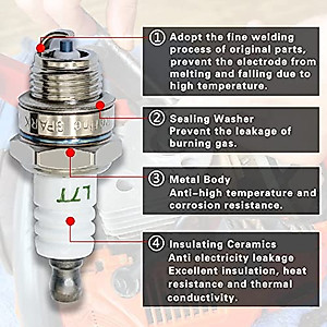 iBroPrat 5pcs NGK BPMR7A L7T Spark Plugs BPM7A BM6A RCJ6Y RCJ7Y WSR5F Sparkplug for 2-Stroke Small Engine 33CC Husqvarna 43CC 47CC 49CC 52CC Chainsaw Lawn Mover Trimmer Blower Saw Strimmer Brushcutter