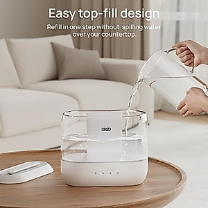 Dreo Humidifiers for Bedroom, Top Fill 4L Supersized Cool Mist Humidifier with Oil Diffuser and Nightlight, 32H Runtime, Quiet Ultrasonic Humidifiers for Home, Large Room, Baby Nursery and Plants