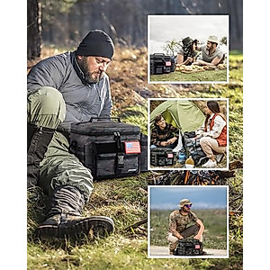 JOYHILL Tactical Lunch Box for Men, Insulated Lunch Bag with Detachable Bottle Pouch Holder, Large Durable Thermal Cooler Bag, Modern Leakproof Bag for Adult Work, Camping, Land CAMO,13L