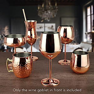 PG Bundle #1 - Moscow Mule Mugs (4pc) and Copper Stainless Steel Wine Glass (4pc)