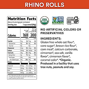 EnviroKidz Rhino Rolls Organic Cinnamon Bun Cereal,9.5 Ounce,Gluten Free,Non-GMO,EnviroKidz by Nature's Path