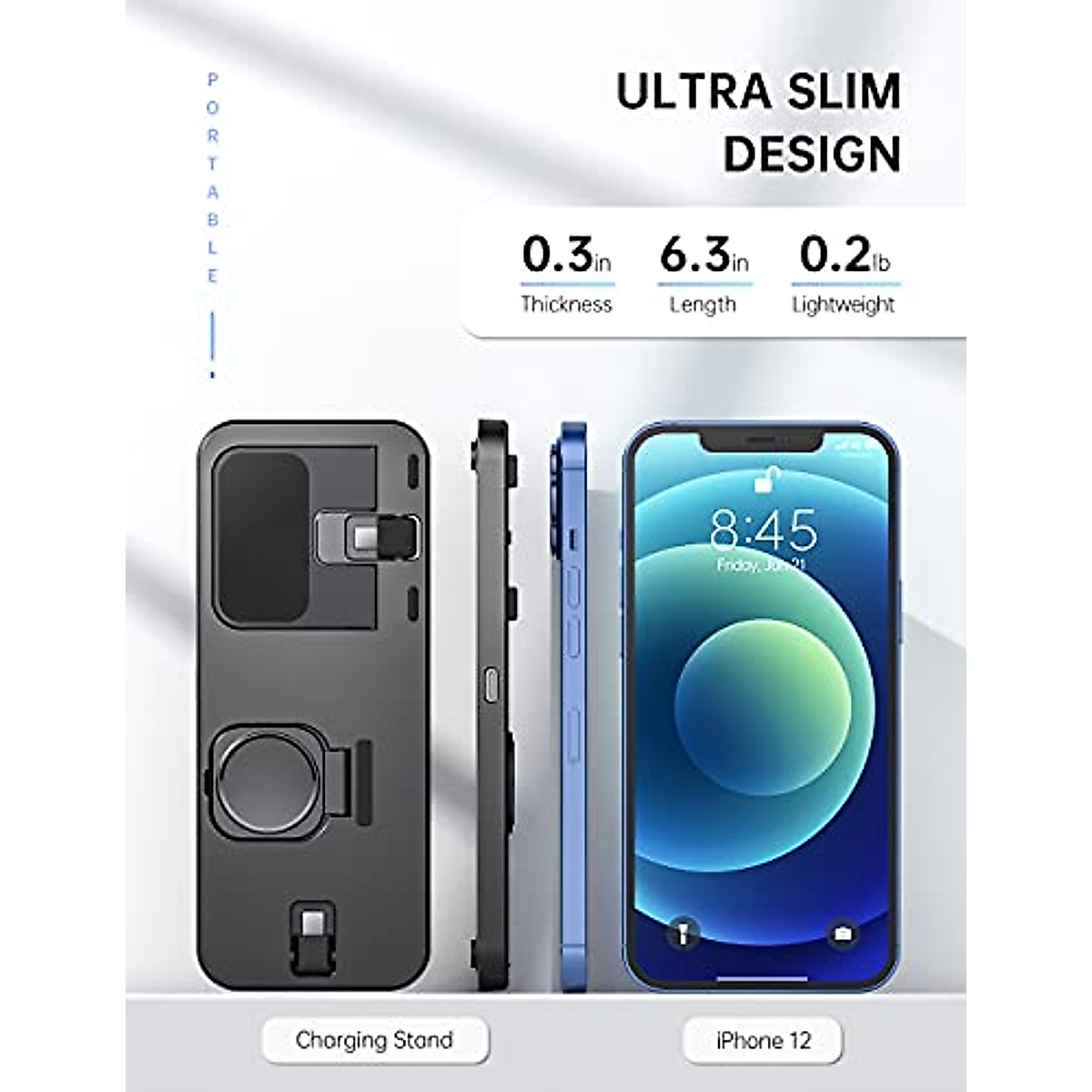 CEREECOO Portable Charging Station for Apple Products Foldable Charger Stand for iWatch 7/6/SE/5/4/3/2/1 Charging Stand for iPhone AirPods Pro/3/2/1 Charging Dock Holder (Black)…