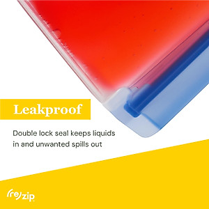 rezip 5-Piece Stand-Up Reusable BPA-Free Food Grade Storage Bag Pack n' Go Kit, Leakproof, Freezer Safe, Dishwasher Safe, Travel Friendly, (1) Quart (4-Cup/32-Ounce), (2) 2-Cup (16-Ounce), (2) Snack (1-Cup/8-Ounce), (Multicolor)