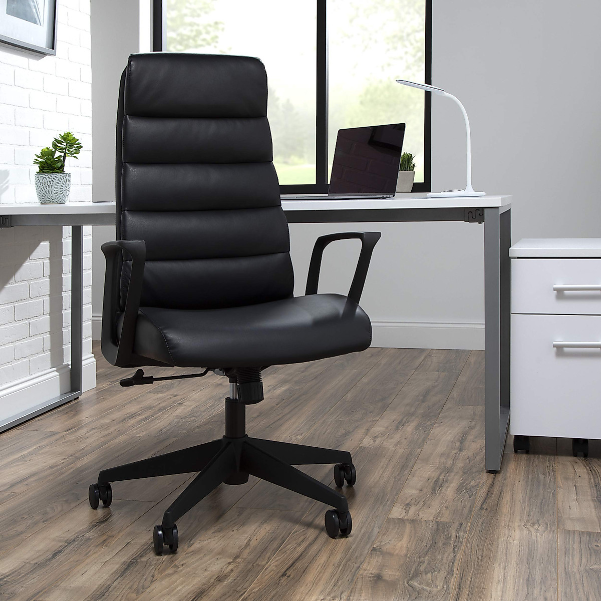 HON Basyx Bolster Commercial-Grade Executive Chair, Office, Black Bonded Leather