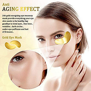 POSTA Gold Eye Mask, 20 Pairs Eye Treatment Mask With Collagen, Under Eye Mask Treatment for Puffy Eyes, Dark Circles Corrector, Used for Eye Bags, Anti Aging Patches Luxury Gift for Women and Men