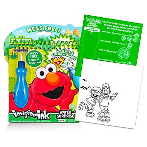 Elmo Sesame Street Paint With Water Super Set for Girls Kids Bundle ~ Deluxe Mess-Free Book with Water Surprise Brush, Mini Coloring Book, and Stickers (Sesame Street Party Supplies)