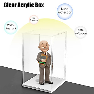 Large Stackable Acrylic Clear Storage Container Boxes for Organizing Kids Toys/ Action Figures/ Keepsake, 6in/8in/10in/12in/14in/16in/18in/20in/24in/28in Wide Rectangle Square Showcase/ Organizer Cube